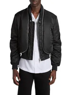 Alexander McQueen Technical Crop Bomber Jacket - Black