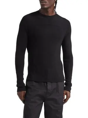 Rick Owens Geo Rib Virgin Wool Sweater - Black