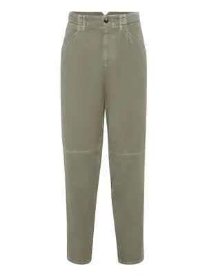 Brunello Cucinelli Cotton Ergonomic Trousers - Khaki
