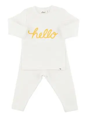 OH BABY! Embroidered Two Piece Set - Cream