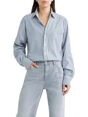 BOSS Saturday Stripe Woven Shirt - Tanzanite Stripe