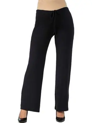 24SEVEN COMFORT APPAREL Maternity Drawstring Lounge Pants - Black