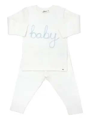 OH BABY! Embroidered Two Piece Set - Cream