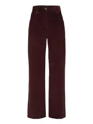 Brunello Cucinelli Straight Five-pocket Corduroy Trousers - Burgundy