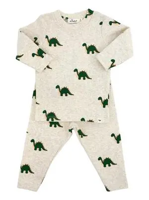 OH BABY! Dinosaur Print Two-piece Set - Malt