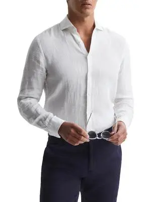 REISS Ruban Linen Button-up Shirt