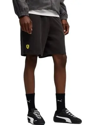 PUMA Scuderia Ferrari Sportswear Logo Cotton Sweat Shorts - Puma Black