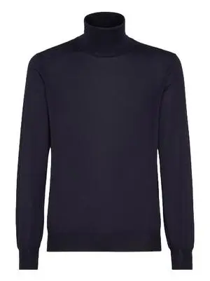 Brunello Cucinelli Cashmere And Silk Lightweight Sweater - Navy Blue
