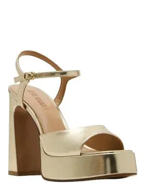 Steve Madden Liandra Ankle Strap Platform Sandal - Champagne