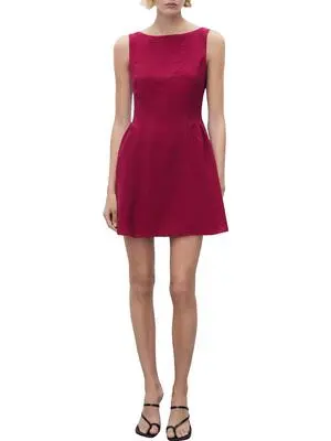 Mango Open Back Mini Dress - Red