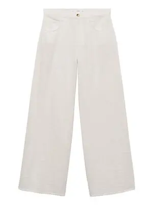 Mango Straight-leg Cotton Pants - White