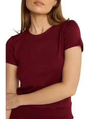 SUNDAY RITUAL Crop T-Shirt Burgundy