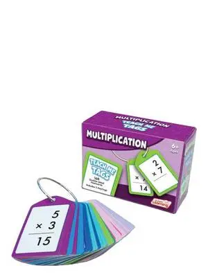 JUNIOR LEARNING Multiplication Teach Me Tags Educational Flashcards - Multicolored