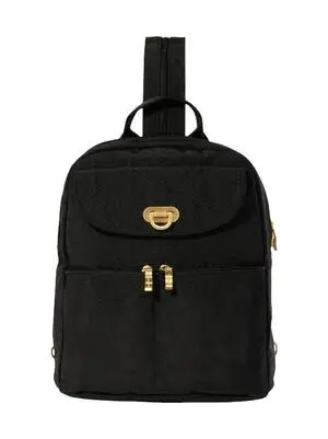 BAGGALLINI Coastal Flip Lock Day Pack - Black With Gold Hardware