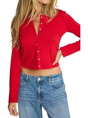 SUNDAY RITUAL Cropped Cardigan Red