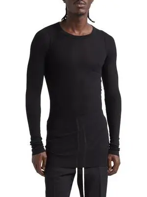 Rick Owens Long Sleeve Rib T-shirt - Black