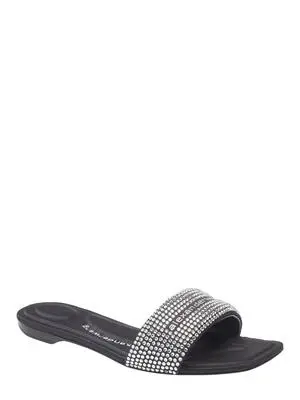 Alexander Wang Vy Crystal Embellished Slide Sandal Black/silver
