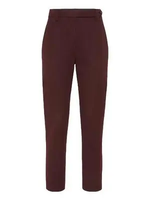 Brunello Cucinelli Cigarette Trousers With Monili Detail - Burgundy