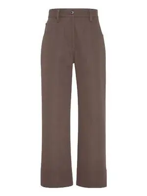 Brunello Cucinelli Square Chino Trousers - Pine Cone Brown