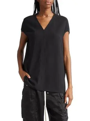 Rick Owens Floating Washed Charmeuse Top - Black