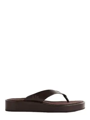 REFORMATION Eden Platform Flip Flop - Espresso Leather Suede