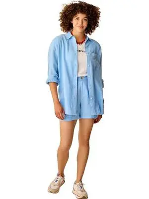 Carve Designs Taylor Linen Tunic Sky Blue Chambray