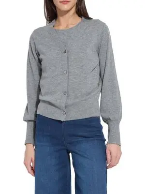 Lyssé Cosette Merino Wool Cardigan - Heather Cloud