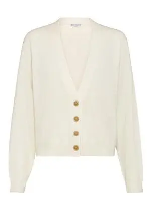 Brunello Cucinelli Cashmere Cardigan - White