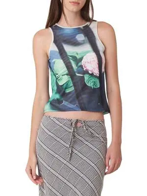 FIND ME NOW Paulie Crop Tank - Black Multi