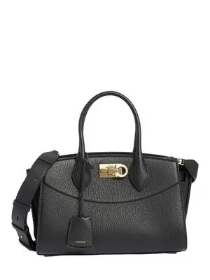 FERRAGAMO Small The Studio Soft Leather Top Handle Bag - Nero