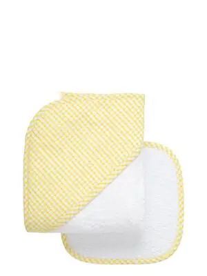 3 MARTHAS Hooded Towel And Washcloth Set - Yellow