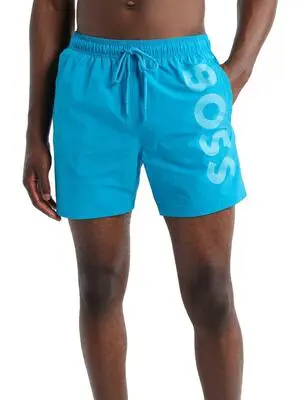 BOSS Octopus Swim Trunks - Turquoise Blue