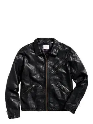 Billy Reid Blake Tumbled Lambskin Leather Jacket - Black