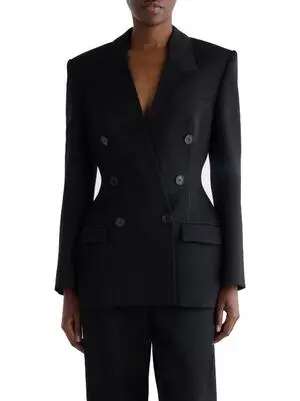 Givenchy Double-breasted Wool Tuxedo Jacket - Black