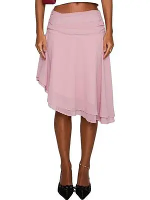 Princess Polly Evanescence Asymmetric Skirt - Pastel Pink