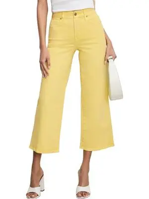 Good American Good Waist Crop Palazzo Jeans - Lemon003