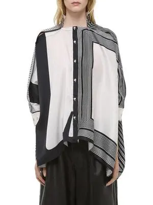 Helmut Lang Scarf Button-up Shirt - Black/white