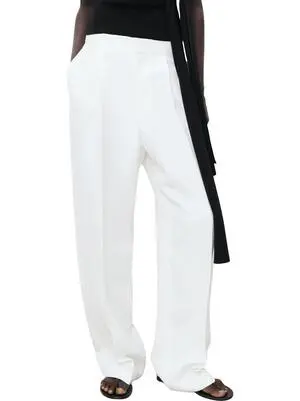 MANGO Pleated Straight Leg Trousers