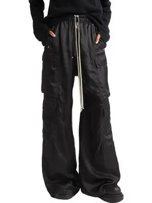 Rick Owens Cargobelas Satin Cargo Pants - Black