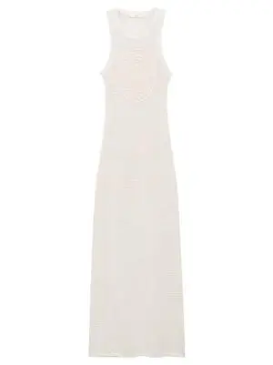 Mango Cotton-blend Crochet Appliqué Cover-up Dress - Off White