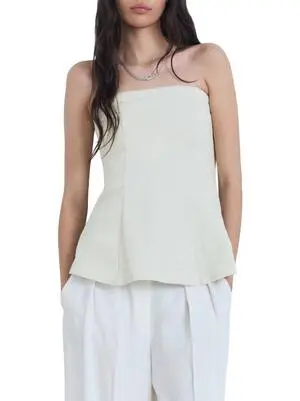 Mango Strapless Flared Top - Pastel Green