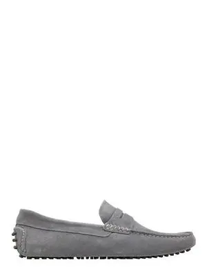 Jack Erwin Parker Suede Driving Loafer - Light Gray Suede