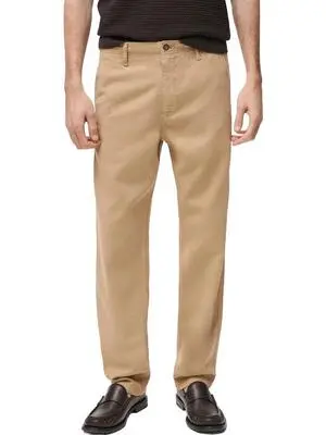 Mango Slant Pocket Straight Leg Jeans Beige