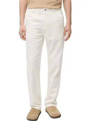 Mango Slant Pocket Straight Leg Jeans Off White