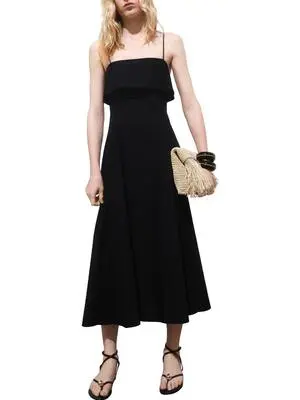 Mango Strappy A-Line Dress Black