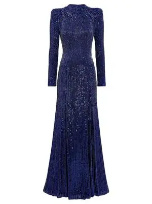 Jenny Packham Aurora Floor-length Gown - Light Navy