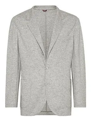 Brunello Cucinelli Cashmere Jersey Blazer - Pearl Grey