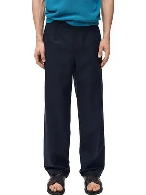 Mango Regular Fit Trousers - Dark Navy