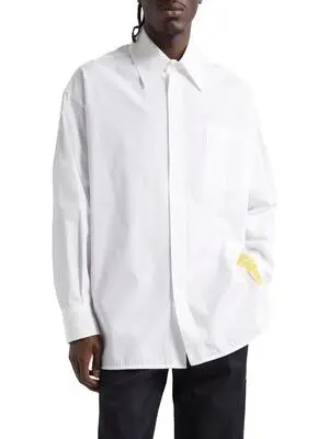 MAISON MARGIELA Numeric Motif Label Button-up Shirt - White