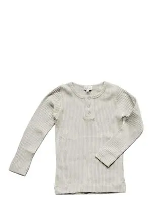 THE SIMPLE FOLK Ribbed Long-sleeve Top - Ecru